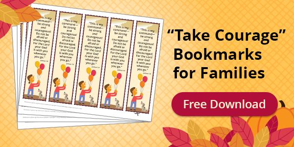 Take courage bookmarks for families